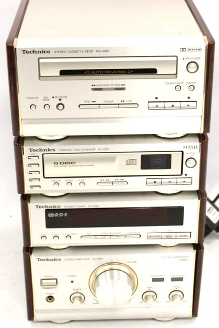 TECHNICS HD81 HI-FI Stack System Amplifier Tuner Cassette Deck & CD ...