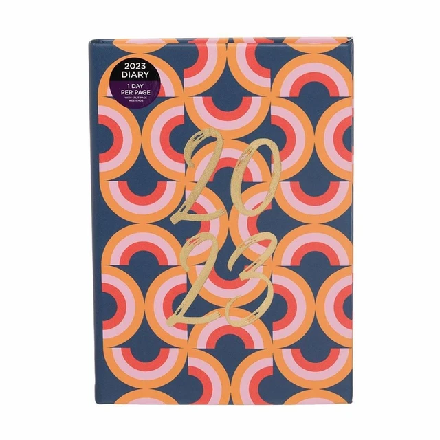 WHSMITH 2023 A5 Day to Page 70s Rainbow Foil Diary EUR 12,55 - PicClick IT