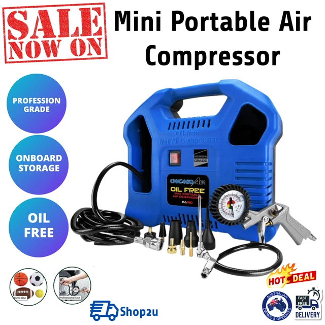 CHICAGO AIR MINI Portable Air Compressor 180L/min 116PSI 240V Oil Free ...