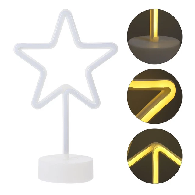 BATTERY OPERATED LIGHTS Star Neon Sign LED Shape Night Lamp £9.18 ...