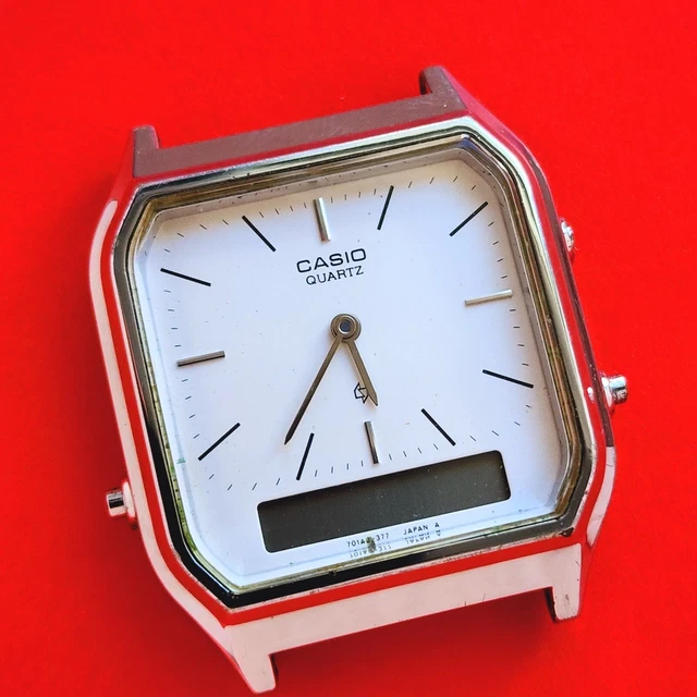 CASIO QUARTZ WATCH Vintage LCD Analogue Display AQ-220 Cal 308 For ...