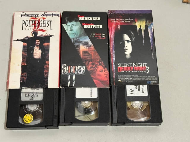 SLASHER HORROR VHS Lot x3 Silent Night Ripper Poltergeist Cult Rare VG+ ...