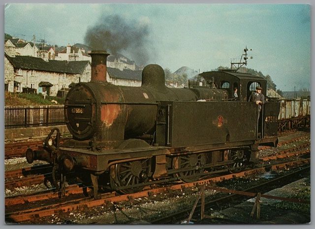 47506 STEAM LOCOMOTIVE comes off Radstock Shed 1961 Railway Postcard £3 ...