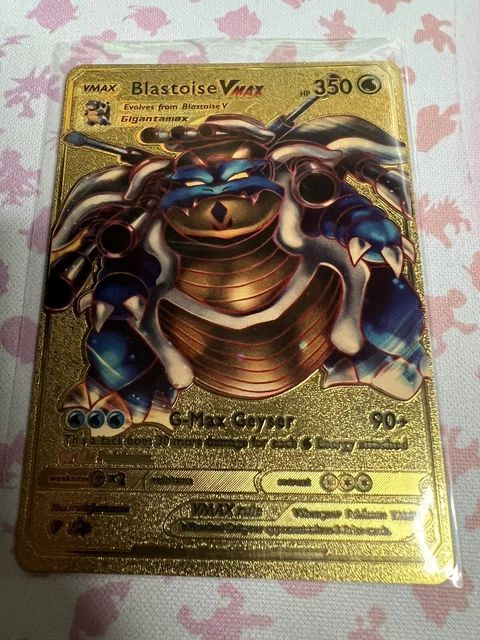 CARTA POKÈMON FAN-ART: Blastoise VMAX - GOLD CARD EUR 10,00 - PicClick IT
