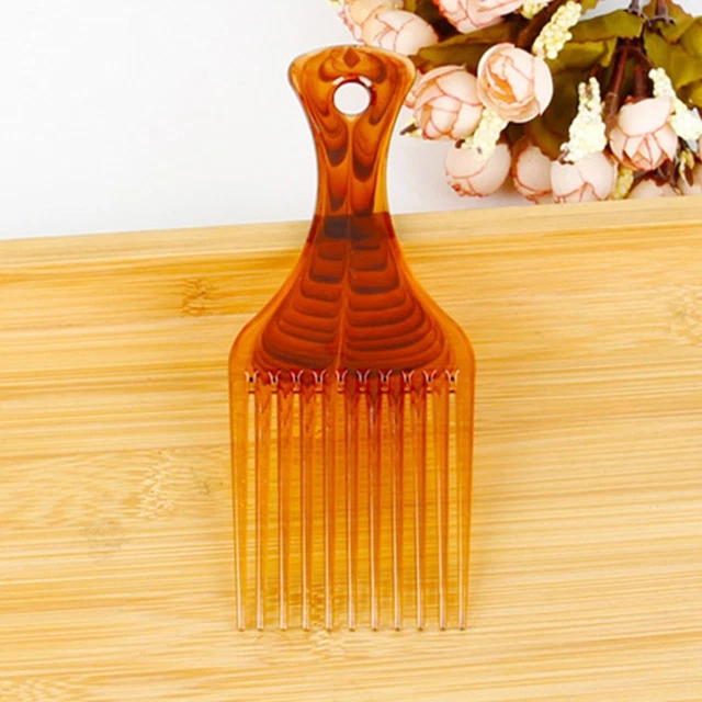 WIDE TEETH BRUSH Pick Comb Fork Hairbrush Insert Hair Pick Comb Plastic ...