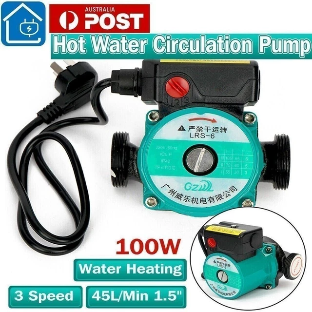 3 SPEED HOT Water Circulation Booster Pump Low Noise No Leakage 100W ...