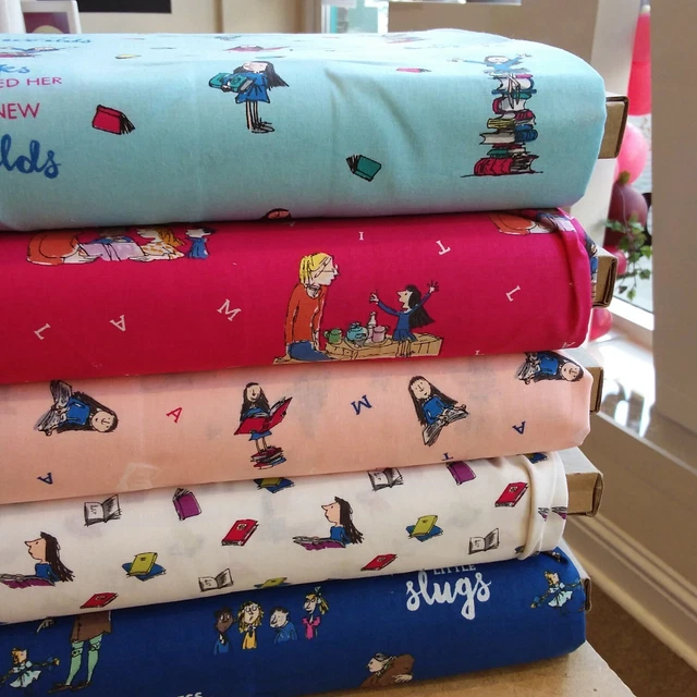 MATILDA BY ROALD Dahl Cotton Fabric, per FQ 110cm wide 5 Designs ...