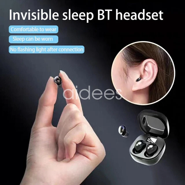 INVISIBLE SLEEP WIRELESS Earbuds Bluetooth 5.3 Headset TWS Waterproof ...