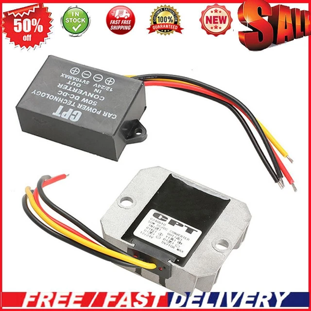 CONVERTITORE DC-DC-STEP-DOWN BUCK 12V/24V su 5V 10A 50W adattatore ...