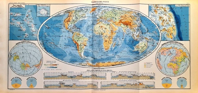 1937 COLONIAL ERA Planisphere Antique Map Antique Map £37.80 - PicClick UK