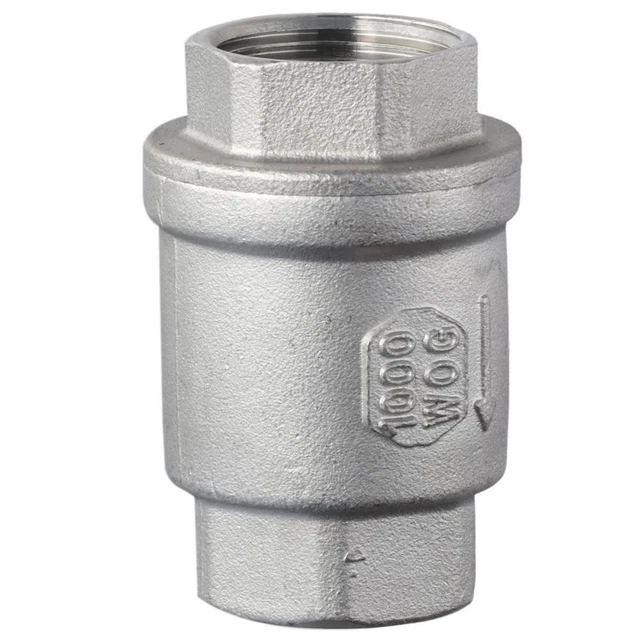 3/4& NPT THREAD One-way Valve Silver Horizontal Check Valve Oil Water ...