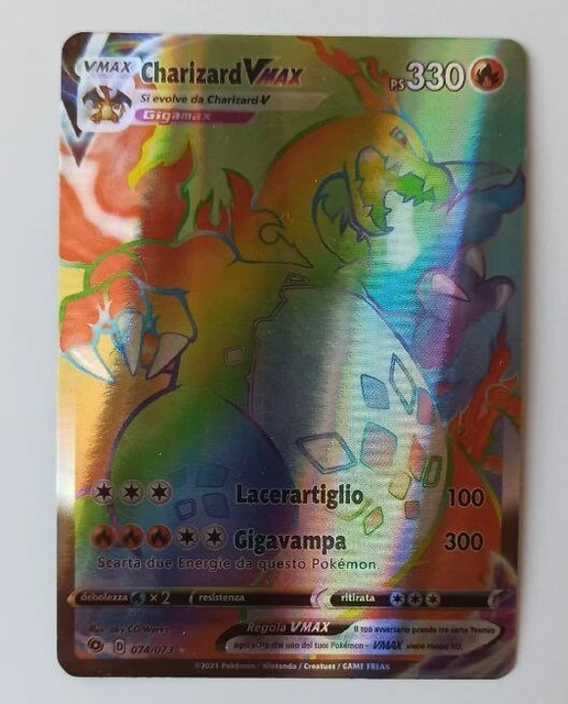 POKEMON BLASTOISE VMAX SWSH103 CARD ENG+Charizard V Max 074/073+Omaggio ...