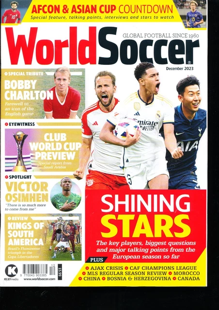 WORLD SOCCER MAGAZINE December 2023 Sir Bobby Charlton Victor Osimhen ...