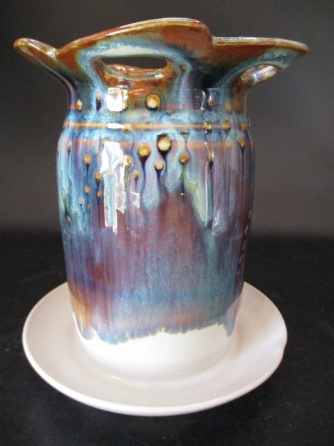 SIGNED STUDIO ART POTTERY by BARBARA GARNIER VESSEL AURORA BOREALIS $36 ...