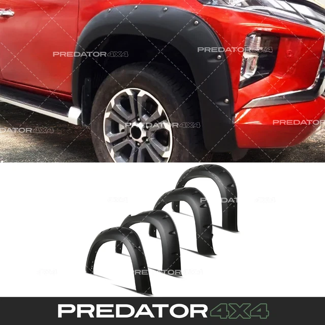 BLACK WHEEL ARCHES Fender Flare Kit Wide Body For Mitsubishi L200 ...