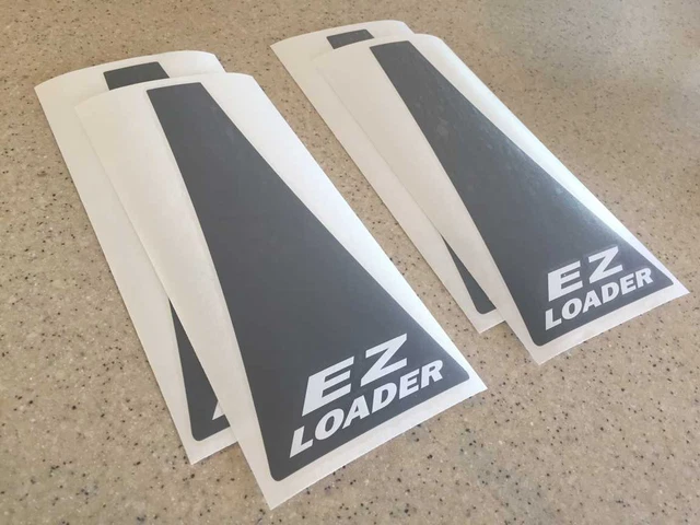 EZ LOADER DÉCALCOMANIES vintage remorque bateau garde-boue 4 pièces gris foncé blanc + LIVRAISON ...