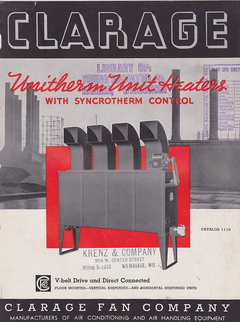 VINTAGE CATALOG #2934 - 1957 Clarage Fan Co. Heaters $15.00 - PicClick