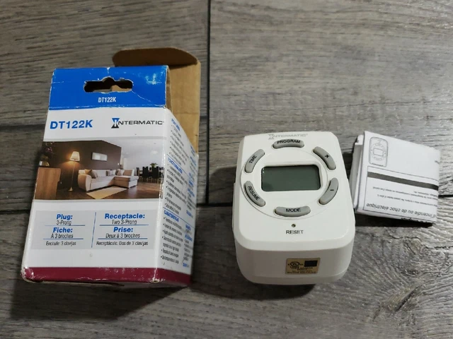INTERMATIC DT122K 15-AMP Two-Outlet Heavy Duty Digital Indoor Timer ...
