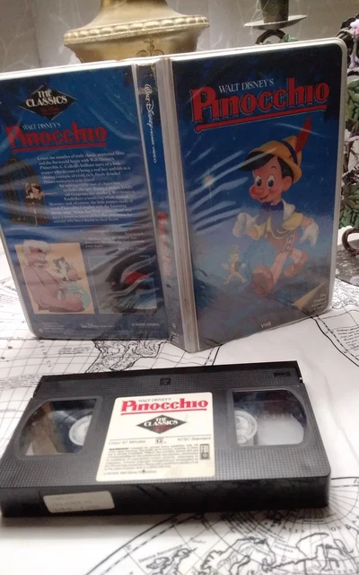 WALT DISNEY’S PINOCCHIO VHS 1985 Black Diamond Classics Padded ...