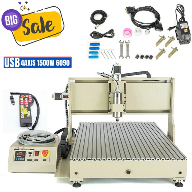 1500W 4 AXIS Router Engraver USB CNC 6090 Engraver Wood Drilling ...
