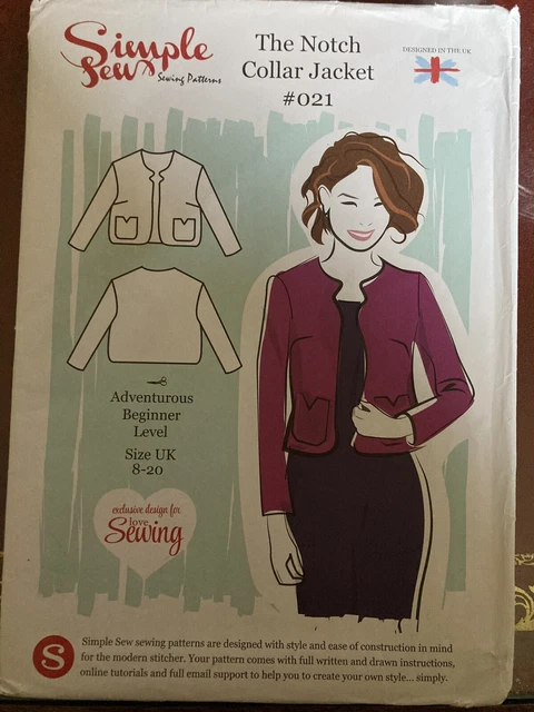 SIMPLE SEW 021 Sewing Pattern The Notch Collar Jacket Size 8-20 Uncut £ ...