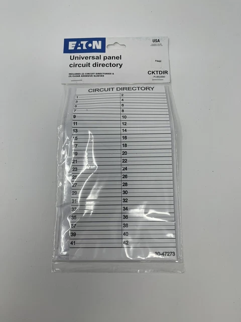 EATON (2) CIRCUIT Breaker Box/ Panel. Decal , Label , Directory Sticker ...