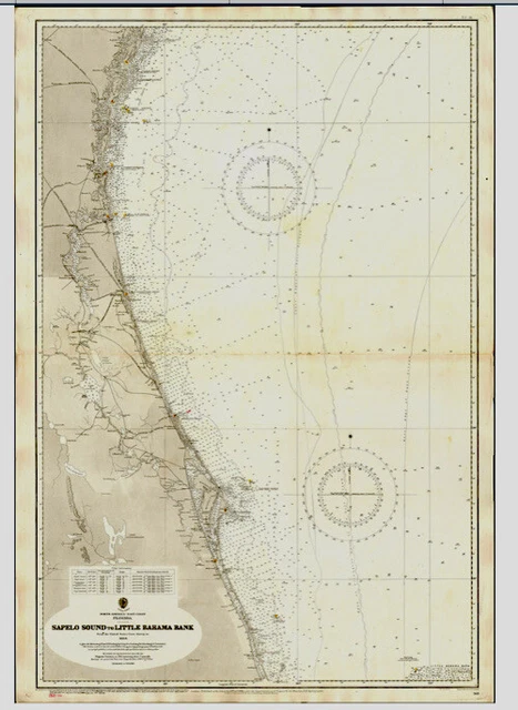VINTAGE ADMIRALTY CHART. No.269. CAPE CANAVERAL, FLORIDA. 1886 Edition ...