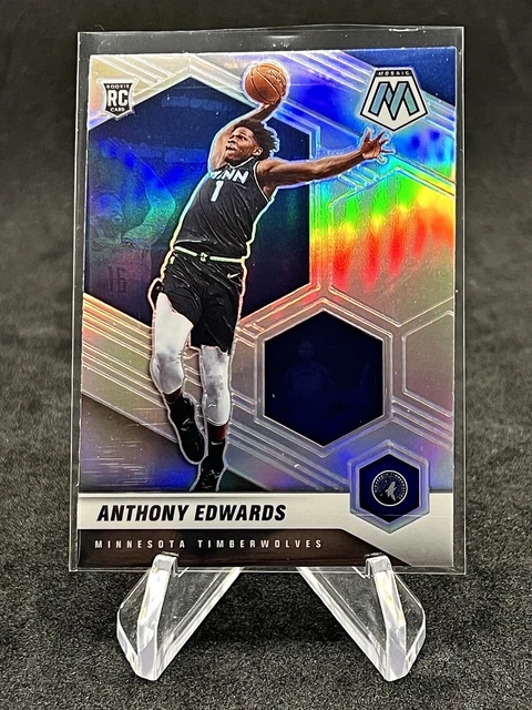 2020-21 MOSAIC ANTHONY Edwards Silver Prizm Rookie RC #201. Lupi di legno EUR 44,86 - PicClick IT