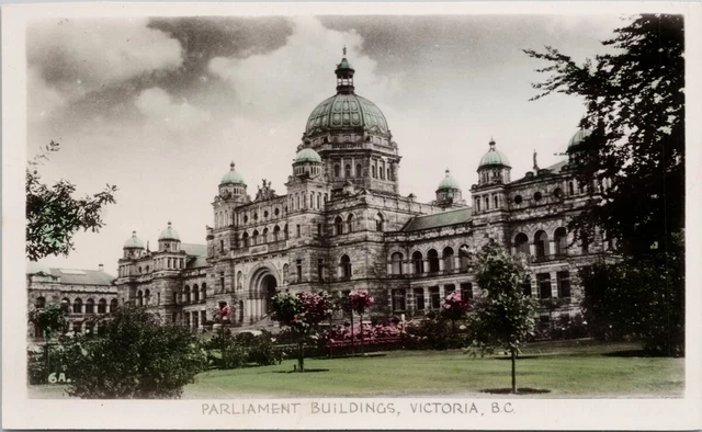 PARLIAMENT BUILDINGS VICTORIA BC Government Gowen Sutton RPPC Postcard ...