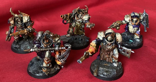 BLIGHTLORD TERMINATORS X5 Well Painted Death Guard Chaos Warhammer 40k ...