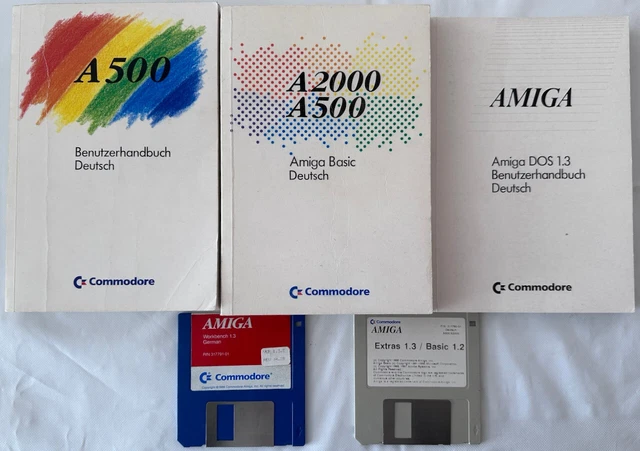 AMIGA 500/A500 A2000 / Cdtv Workbench Ver.1.3/Extras 1.3/ Basic 1.2 ...
