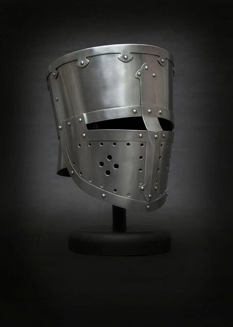 MEDIEVAL STEEL TEMPLAR Crusader Knight Armor Helmet, Cosplay SCA Larp ... MEDIEVAL STEEL TEMPLAR Crusader Knight Armor Helmet, Cosplay SCA Larp ...