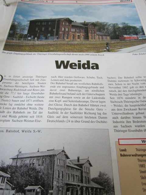 BAHNHOFE MIT GLEISPLAN Weida Thüringen 6S EUR 4,40 - PicClick DE
