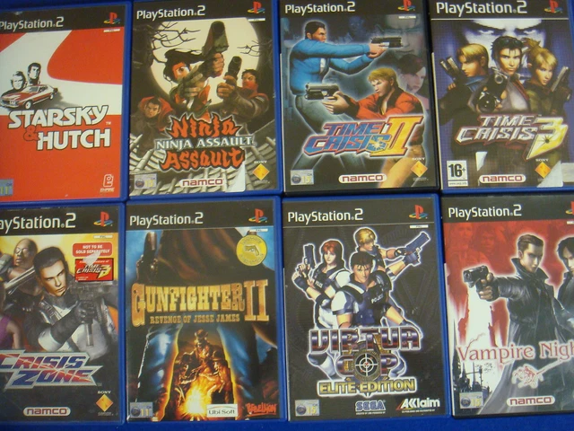 PS2 *G-CON 2 LIGHT GUNS x2 + 4 Gun Games of Your Choice* Time Crisis ...