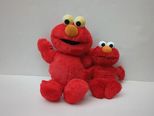 SESAME STREET TICKLE Me ELMO Talking Tyco 1995 & Small Elmo Hasbro 2010 ...