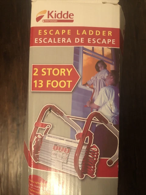 KIDDE KL-2S TWO-STORY Fire Escape Safety Ladder With Anti-Slip Rungs 13 ...
