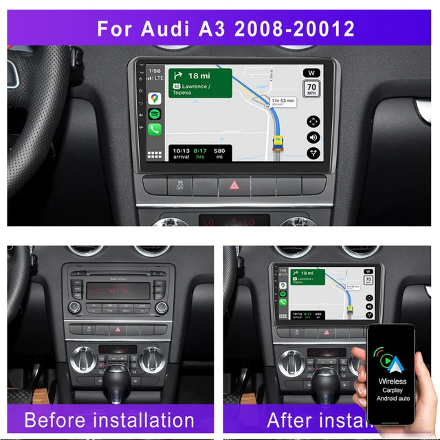 9& CARPLAY ANDROID 11 Autoradio GPS 2+32G RDS Navi BT für Audi A3 S3 RS3 8P 8V EUR 129,99 ...