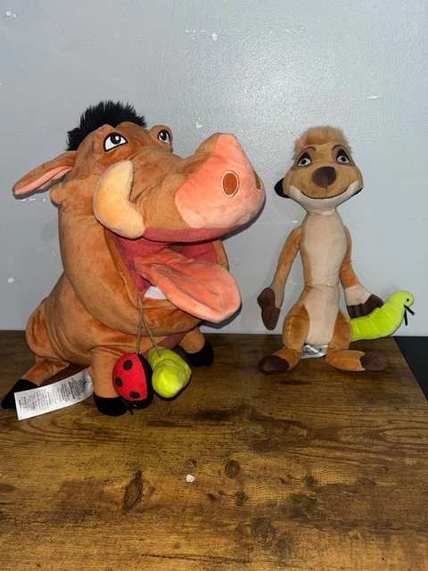 DISNEY THE LION King Timon w/ Bug Plush and Pumba Bug Grub Plush Rare £ ...
