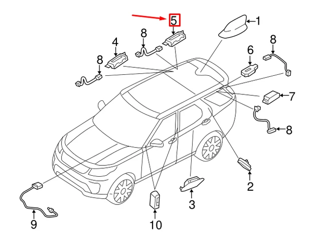 ORIGINALE RANGE ROVER L405/Sport L494 Amplificatore Antenna Aerea 2013 ...