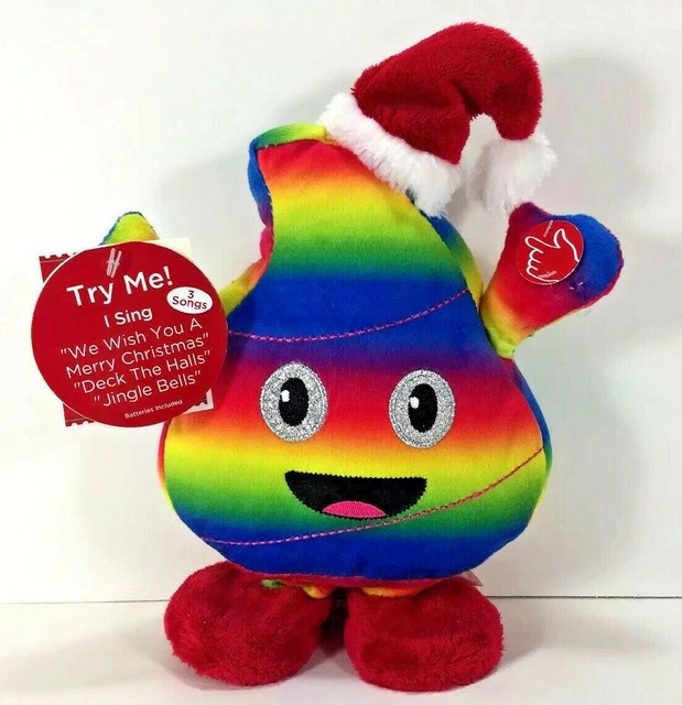NEW DANDEE RAINBOW SANTA POOP EMOJI Animated Dancing Singing 3 SONGS ...