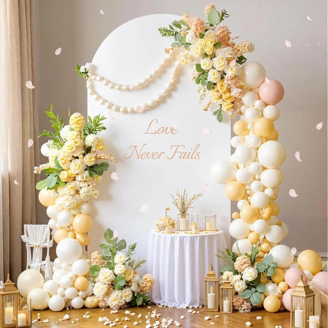 WEDDING ARCH BACKDROP Cover, 6.6FT White Blue Arch Cover Stretchy ...