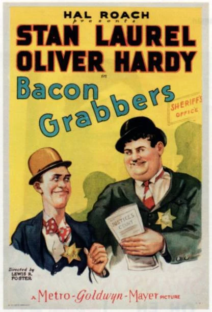 BACON GRABBERS POSTER Stan Laurel Oliver Hardy 1929 Old Movie Photo $9. ...