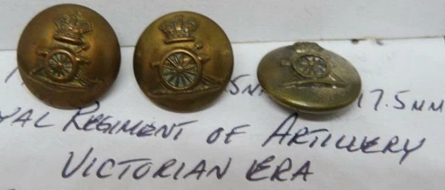 ROYAL REGIMENT OF Artillery Trio of Victorian Era Uniform Buttons $14. ...
