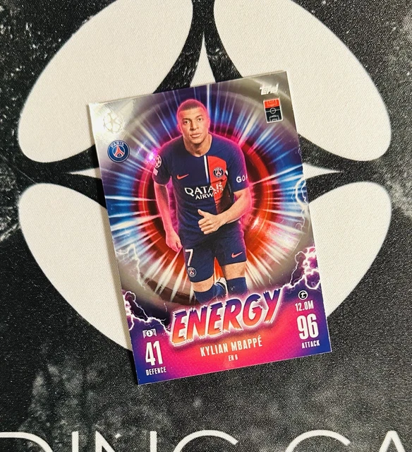 TOPPS MATCH ATTAX Champions League 2023/2024 - Kylian Mbappe Energy EN6 ...