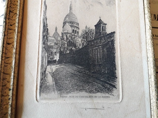 EAU FORTE SIGNÉE Leopold Robin-Paris Rue De Chevalier De La Barre ...