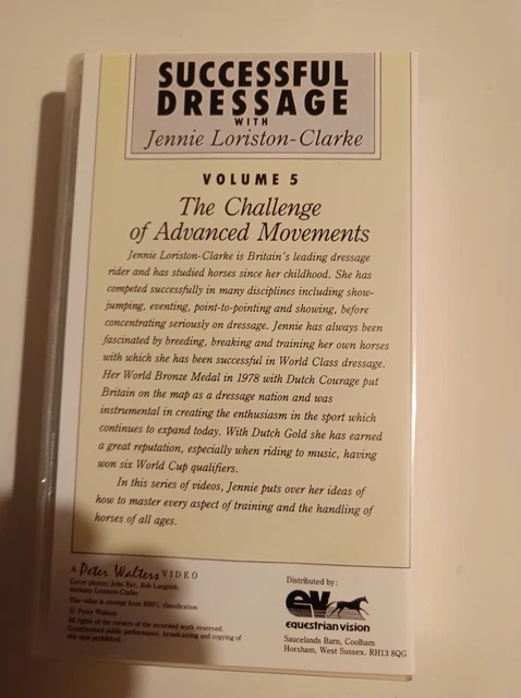 SUCCESSFUL DRESSAGE WITH Jennie Loriston-Clarke, VHS Tape, Like new ...