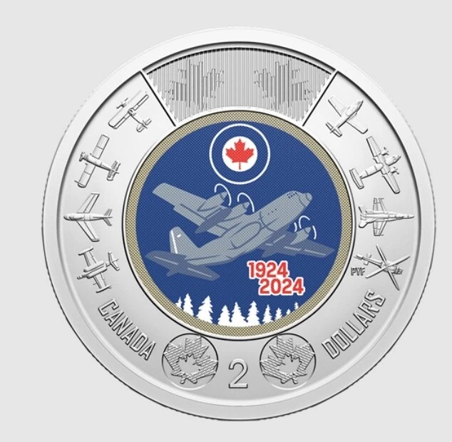 SHIPS TODAY! 2 Coin Set 2024 🇨🇦 Toonie $2 Colour Aircraft & Inuit ...
