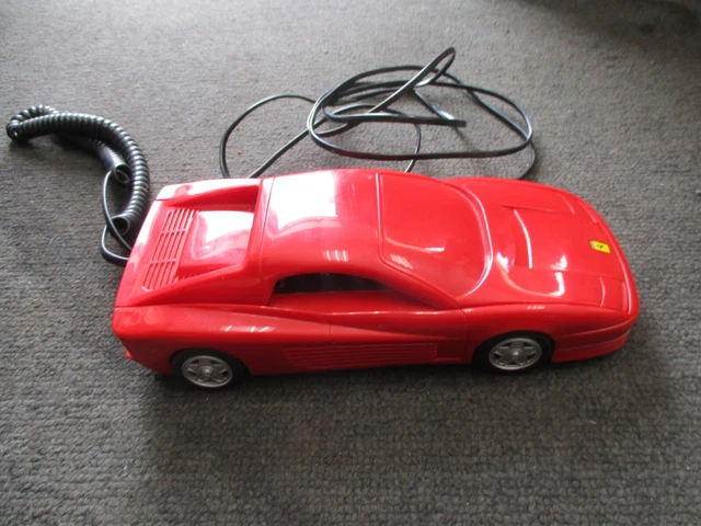 VINTAGE RED FERRARI TESTAROSSA Landline Phone Sport Car Telephone Works ...