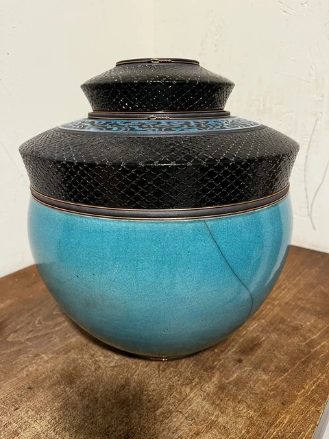 RICHARD GRUCHALLA RAKU Pottery Vase Copper Wires Studio Ceramic Duluth ...