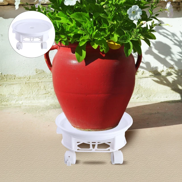 FLOWERPOT TRAY HOUSEPLANT Pots Movable Stand Rolling Shelves Round £21. ...